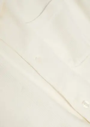 Paige Oliver Ribbed Cotton-blend Shirt - Ecru