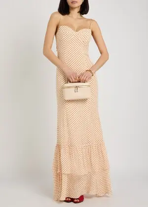 REFORMATION Fallon Polka Dot Chiffon Maxi Dress - Red