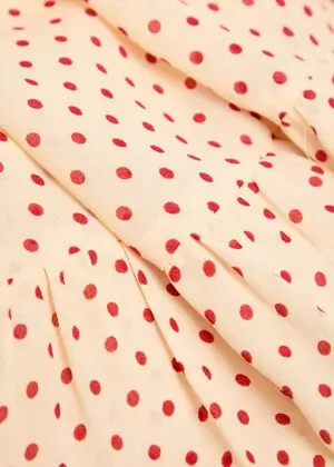REFORMATION Fallon Polka Dot Chiffon Maxi Dress - Red