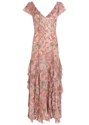 Rixo Patterned Silk-chiffon Maxi Dress - Multicoloured