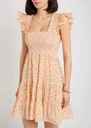 Rixo Sidney Floral Print Cotton Mini Dress - Multicoloured