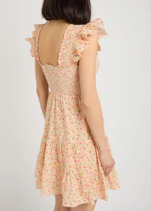 Rixo Sidney Floral Print Cotton Mini Dress - Multicoloured