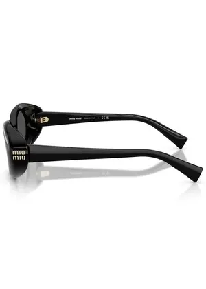 Miu Miu Oval Frame Sunglasses - Black