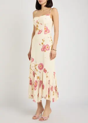REFORMATION Aiko Floral-print Chiffon Midi Dress