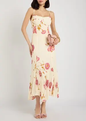 REFORMATION Aiko Floral-print Chiffon Midi Dress