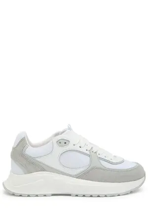 CLEENS Cleens Onesixty Panelled Mesh And Leather Lace-Up Sneakers Grey