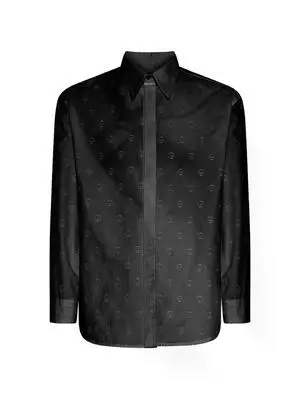 John Richmond Monogram-pattern Long-sleeve Shirt - Black