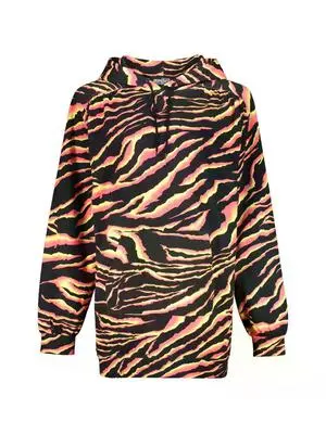 Jeremy Scott Striped Cotton Hoodie - Black