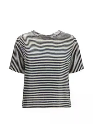 CRUNA Striped Button-back T-shirt