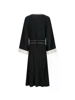 Attico Floral Jacquard Trench Coat - Black