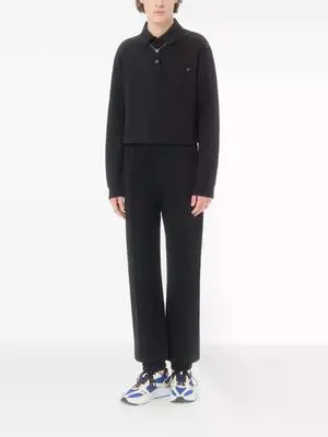 Valentino Garavani Cotton Polo Shirt With Vgold - Black