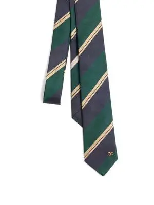 Valentino Garavani Jacquard Regimental Silk Tie - Blue