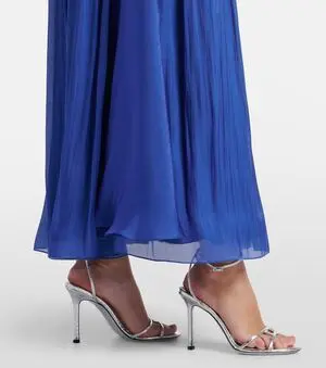 Costarellos Embellished Lurex Georgette Gown