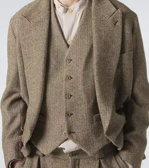 Giorgio Armani Archivio Cotton And Wool-blend Blazer - Brown
