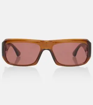 Saint Laurent Rectangular Acetate Sunglasses - Brown