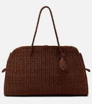 Jacquemus Large Raffia Bowling Bag - Brown