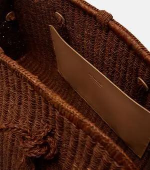 Jacquemus Large Raffia Bowling Bag - Brown