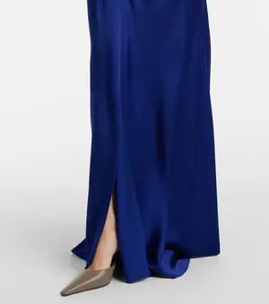 Victoria Beckham Gathered Crepe Satin Gown