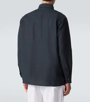 SAMAN AMEL Linen Overshirt - Blue