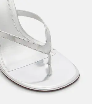 Amina Muaddi Juliette Mirrored Leather Thong Sandals