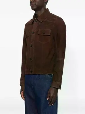 AMARANTO Button-up Suede Jacket