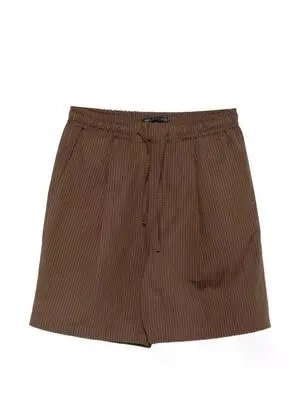 LOW BRAND Tokyo Pinstriped Pleated Shorts