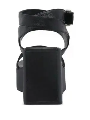 VIC MATIE Calf Leather Wedge Sandals With Buckle Fastening