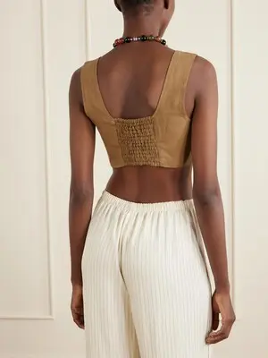 Le Kasha Jirja Linen Cropped Top