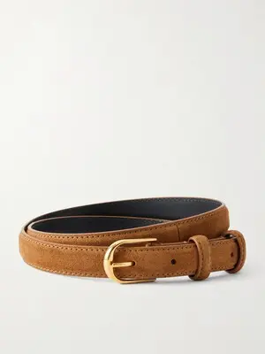 NILI LOTAN Jane Suede Belt - Brown