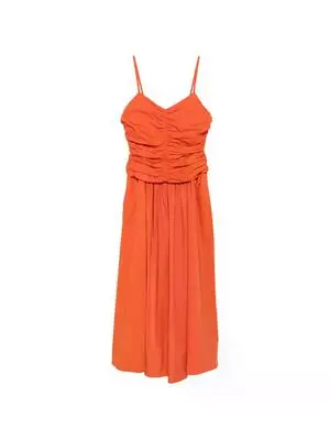 Marella Ruched Midi Dress - Orange