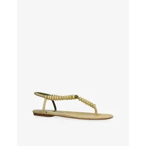 Le Monde Beryl Beaded Suede Thong Sandals