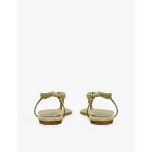Le Monde Beryl Beaded Suede Thong Sandals