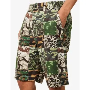 A BATHING APE Patchwork Camouflage Cotton Shorts
