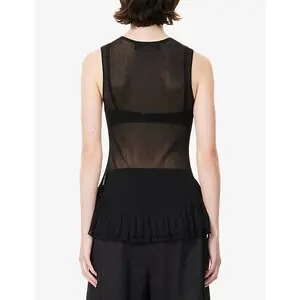 ASHLYN Bennett Peplum-hem Knitted Top - Black
