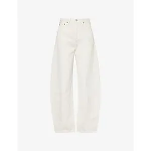 AGOLDE Agolde Luna High-Rise Pieced Tapered-Leg Denim Jeans Chalk White