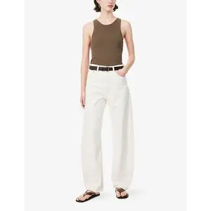 AGOLDE Luna High-rise Pieced Tapered-leg Denim Jeans - Chalk White