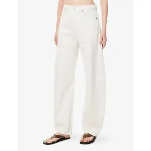 AGOLDE Luna High-rise Pieced Tapered-leg Denim Jeans - Chalk White