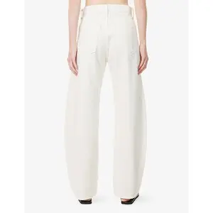 AGOLDE Luna High-rise Pieced Tapered-leg Denim Jeans - Chalk White