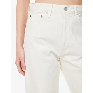 AGOLDE Luna High-rise Pieced Tapered-leg Denim Jeans - Chalk White