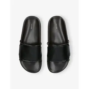 THE ROW Vivienne Leather Slide Sandals - Black