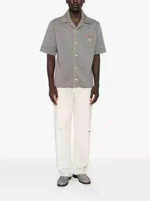 Casablanca Monogram-jacquard Contrast-trim Shirt