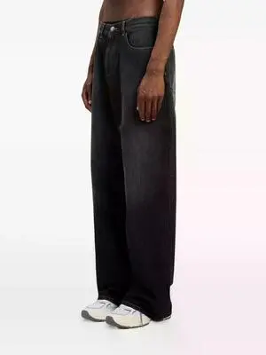 Palm Angels Curved Logo Denim Jeans - Grey