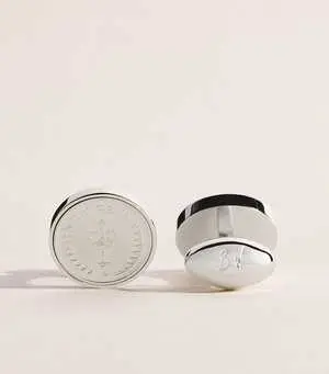 BABETTE WASSERMAN LONDON Rhodium-plated Halfpenny Cufflinks - Silver