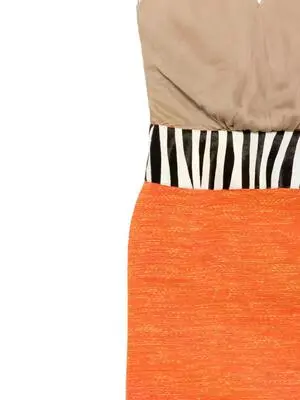 Dolce & Gabbana Zebra Print Colour-block Halterneck Dress