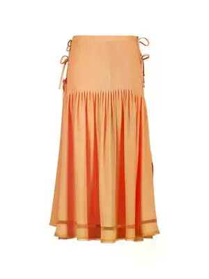 Rabanne Bow-detail Pleated Midi Skirt