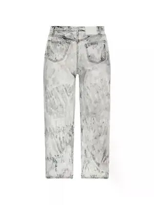 ALEXANDER DIGENOVA Bleach-effect Straight-leg Jeans - White
