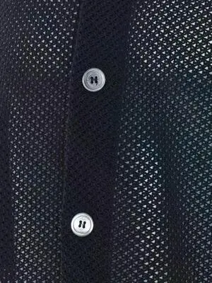 DUNST Crochet-knit Open-collar Shirt