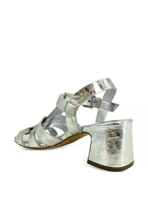 MADISON MAISON Metallic Gladiator Sandals - Silver