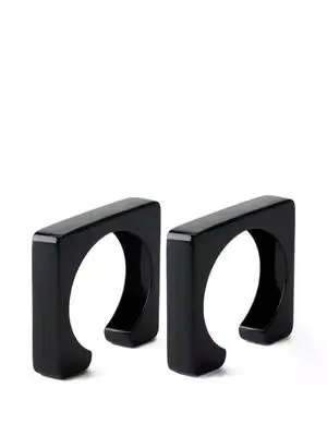 Elisabetta Franchi Square Rigid Cuff Bracelets - Black
