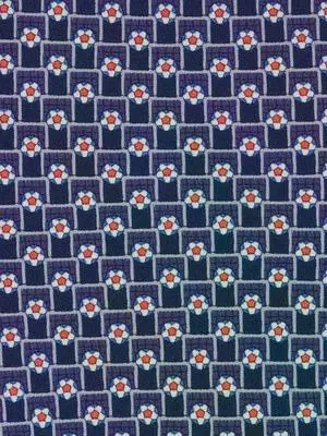 FERRAGAMO Tournament Print Silk Neck Tie - Blue